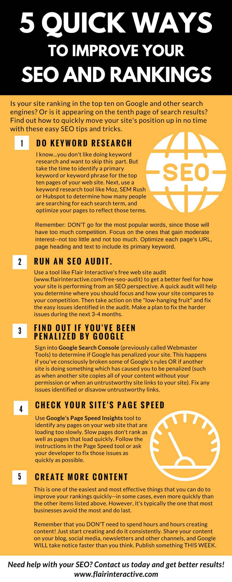 [INFOGRAPHIC] 5 quick ways to improve your SEO and rankings - Flair Interactive
